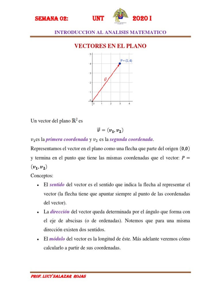 Vectores en El Plano | PDF | Vector Euclidiano | Escalar (Matemáticas)