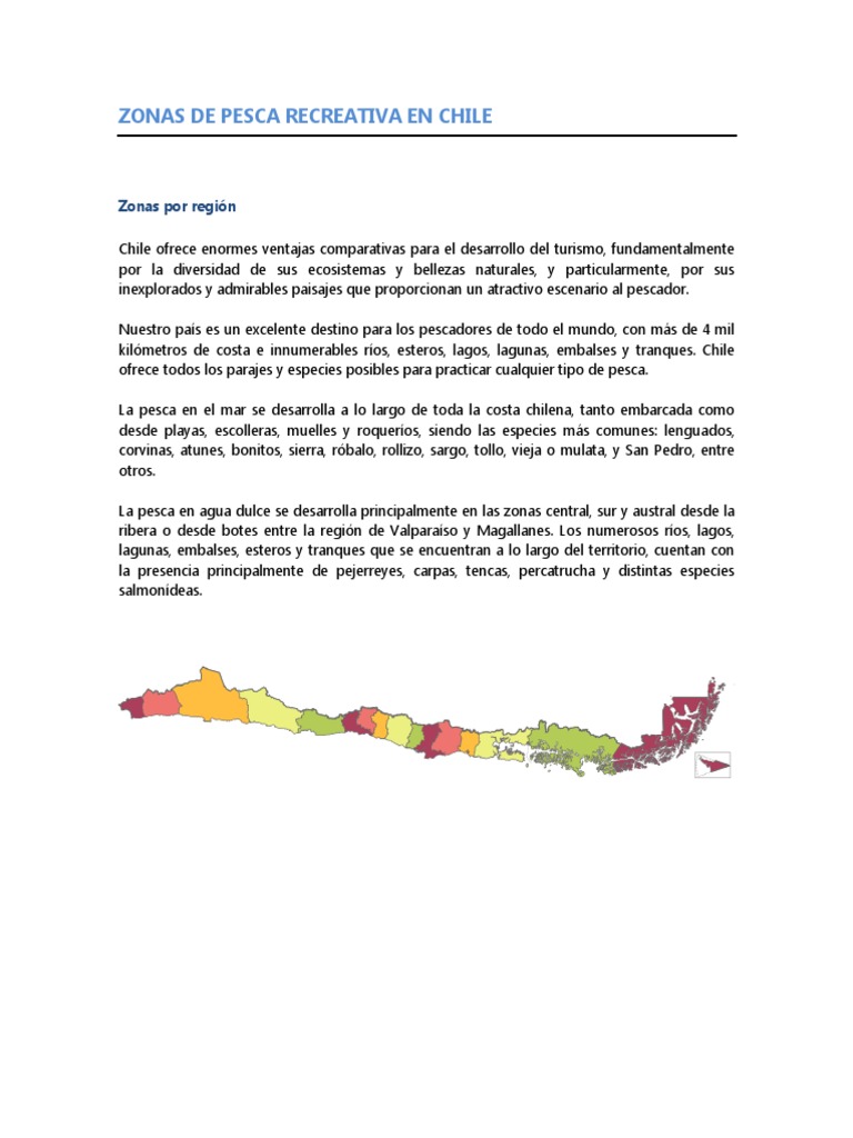 Zonas de Pesca Recreativa en Chile | PDF | Ciencias de la Tierra ...