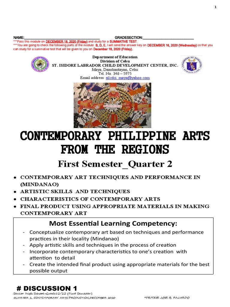 4 Long CPAR - MODULE 9-10 - q2 | PDF | Paintings | Collage