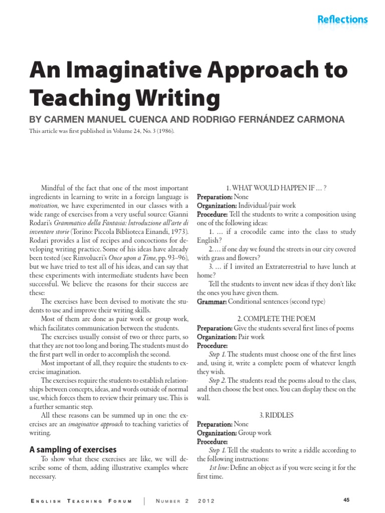 An Imaginative Approach To WRITING | PDF | Word | Syntax