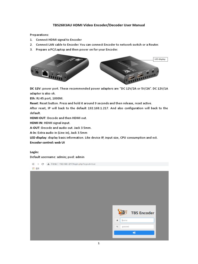 TBS2603AU User Manual | PDF | Streaming Media | Codec