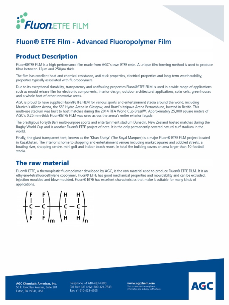 Fluon® ETFE Film - Advanced Fluoropolymer Film-V0.1 | PDF | Materials ...