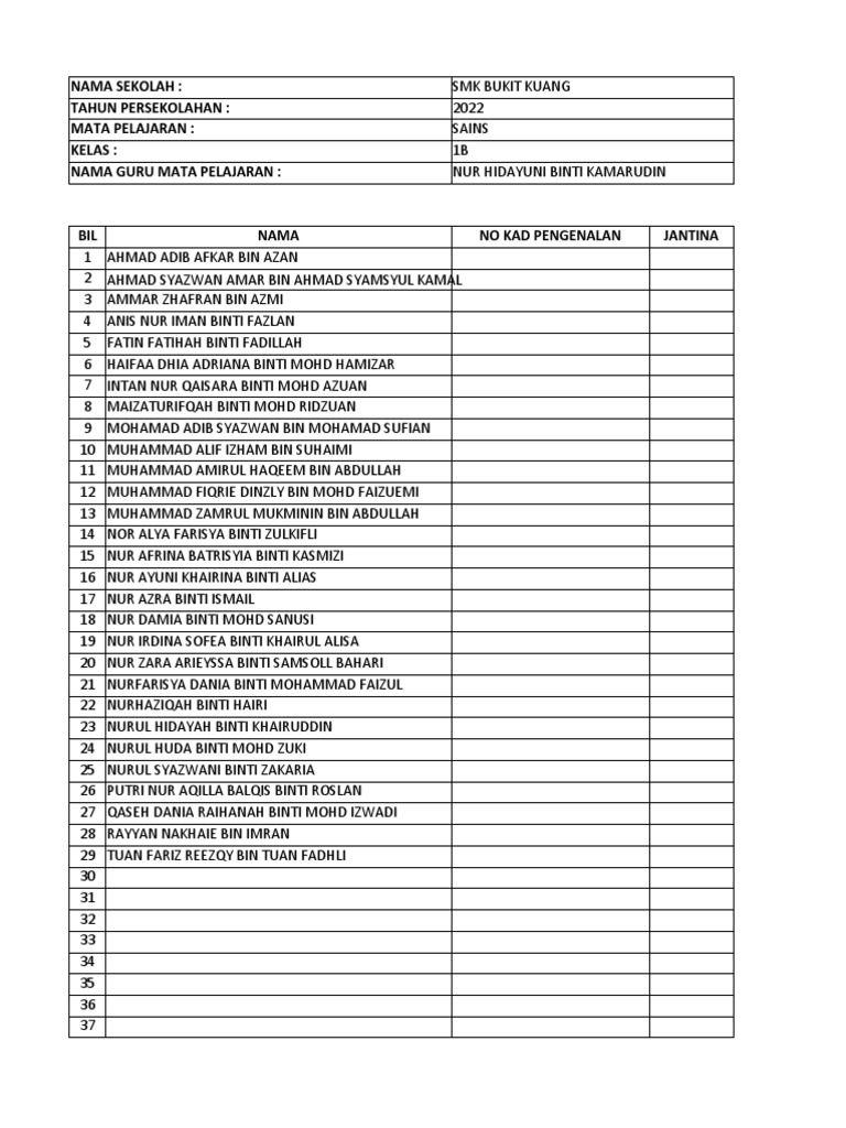 Rekod Transit PBD T1 Sains | PDF
