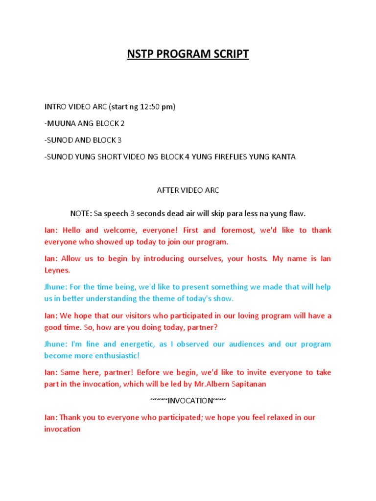 Sript - Disaster Awareness Program | PDF