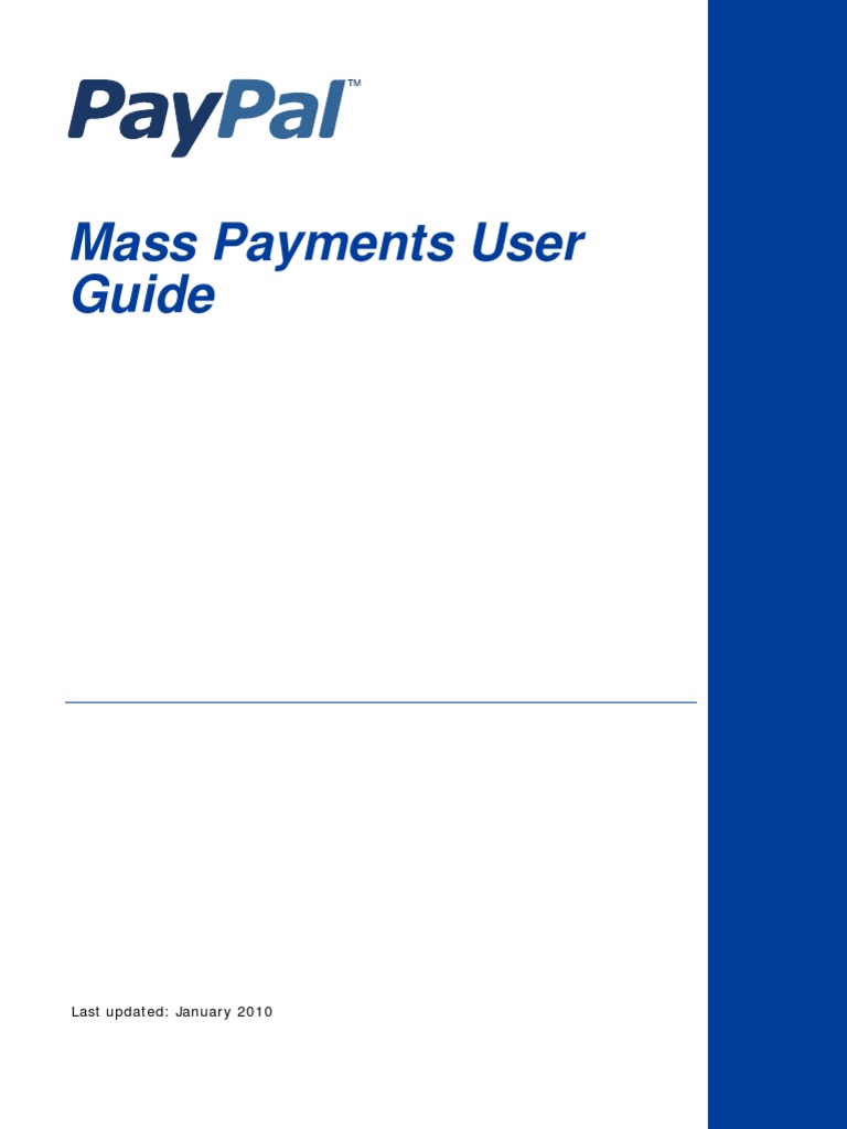 Pp Mass Payment Guide Pdf Pay Pal Comma Separated Values