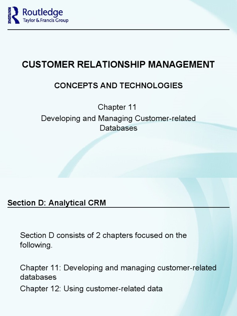 Customer Relationship Management: Concepts and Technologies | Descargar gratis PDF | Customer ...