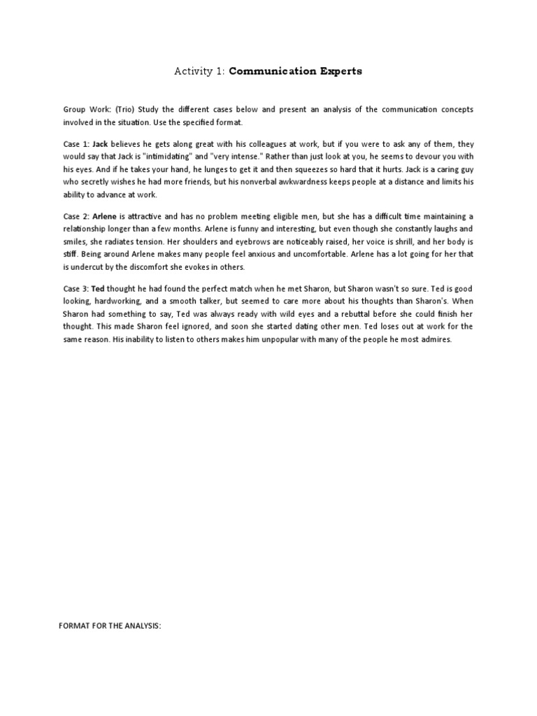 Activity 1 PURCOM | PDF | Communication | Nonverbal Communication