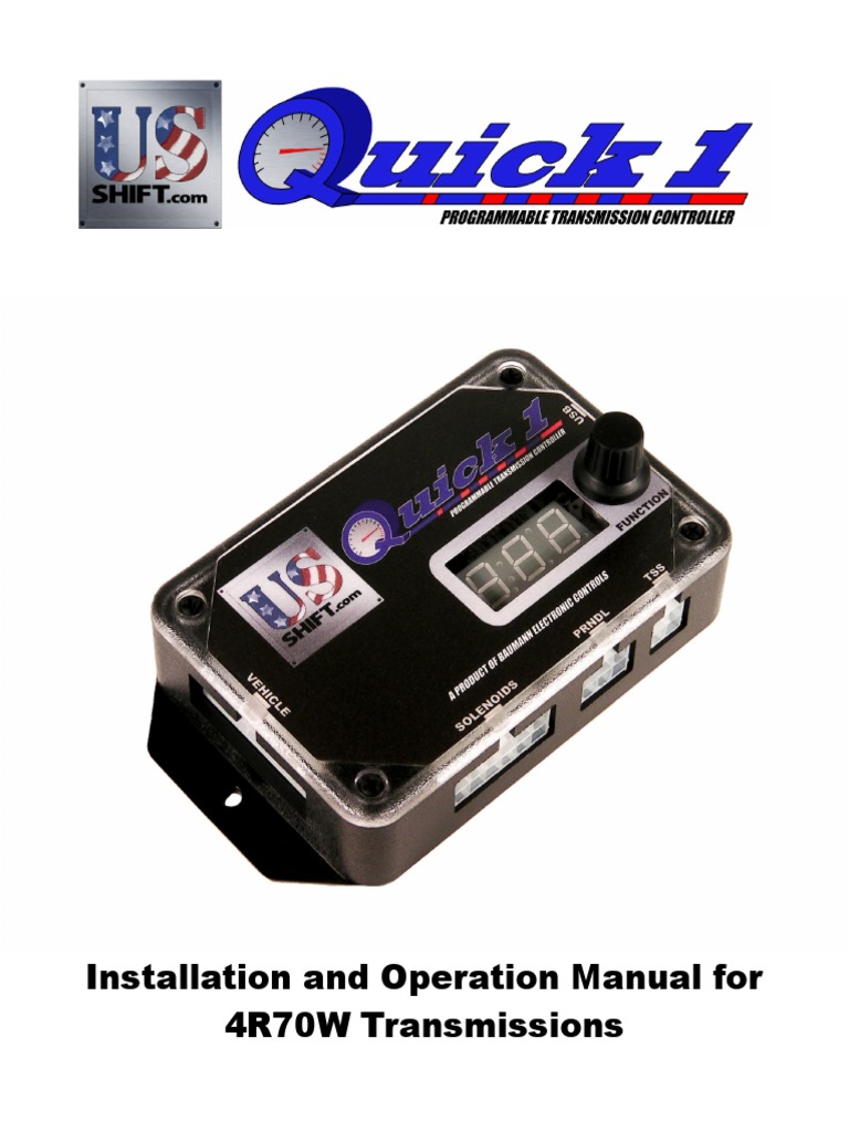 Installation and Operation Manual For 4R70W Transmissions | PDF ...