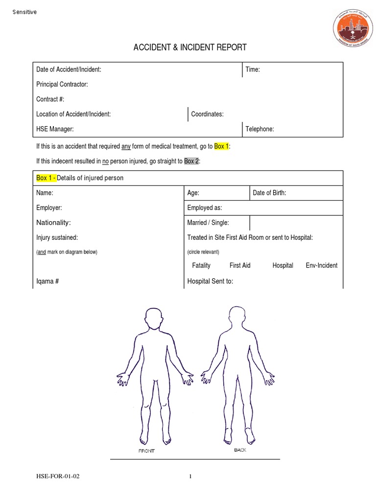 Accident and Incident Report | PDF | Personal Protective Equipment ...