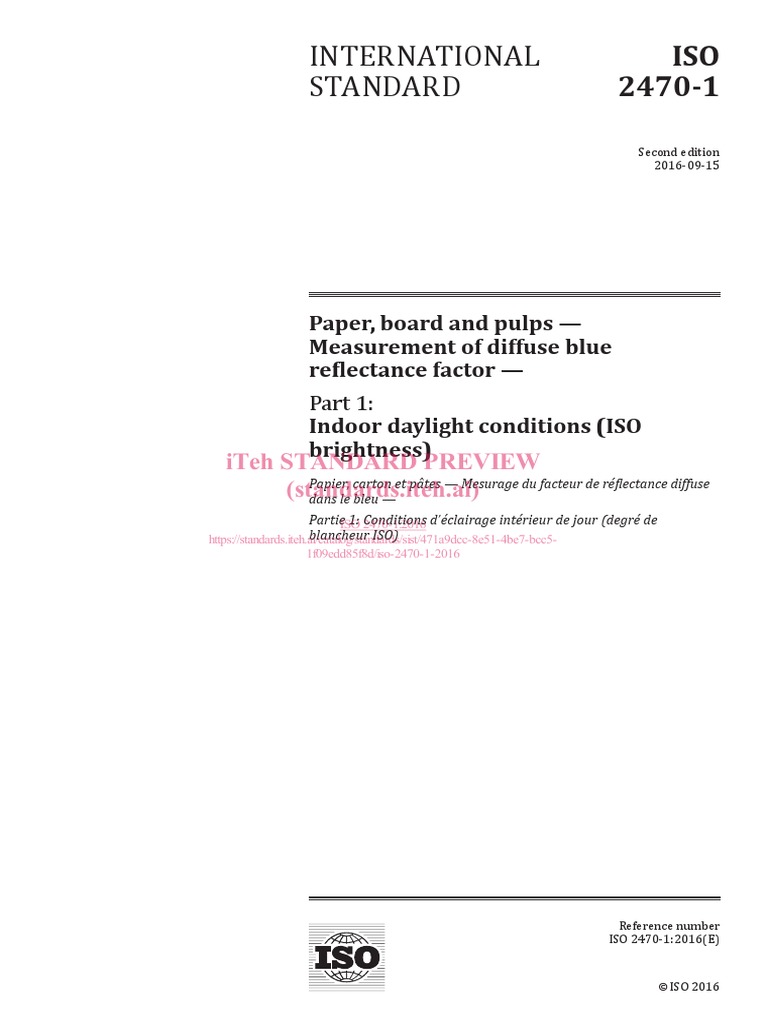 Iso 2470 1 2016 | PDF | Spectrophotometry | Ultraviolet