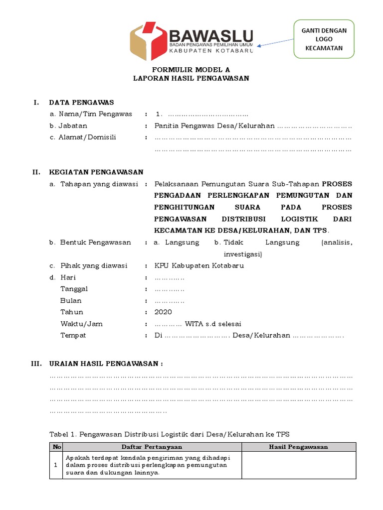 FORM A Distribusi Logistik | PDF FORM A Distribusi Logistik | PDF
