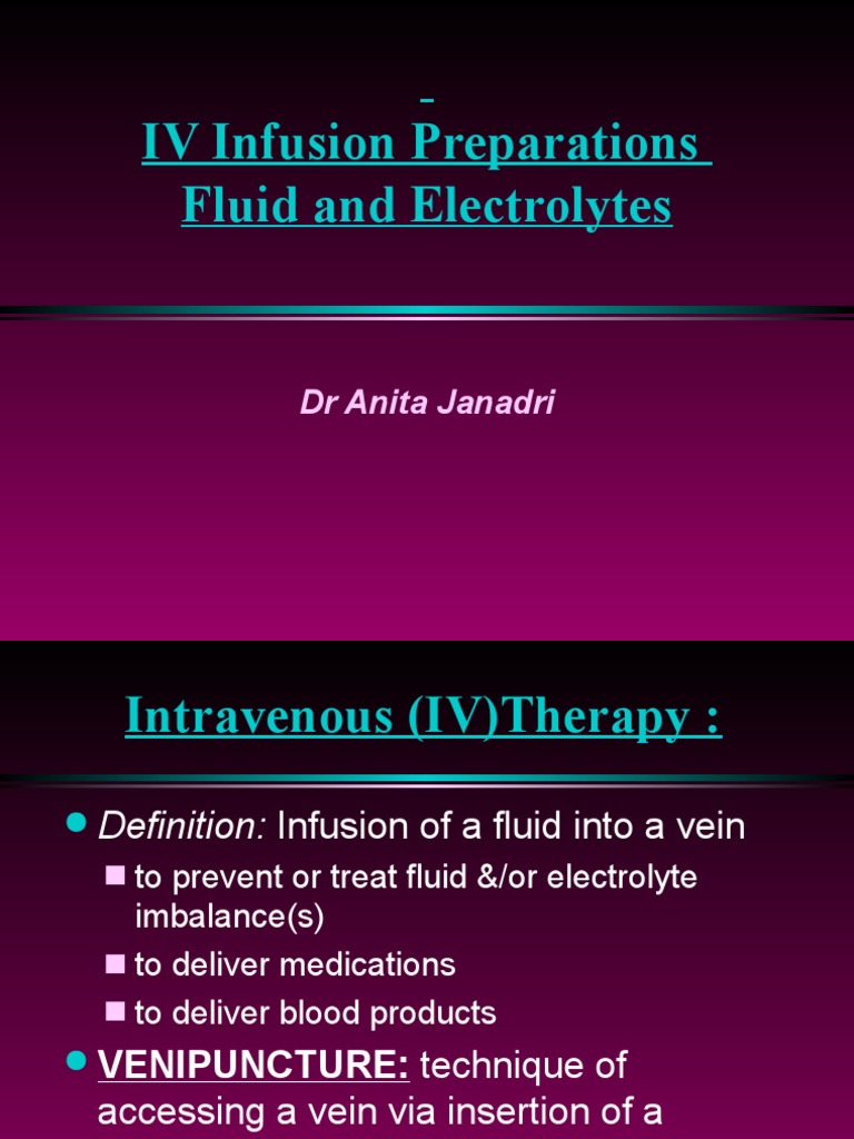 Fluid & Electrolytes | PDF | Electrolyte | Intravenous Therapy