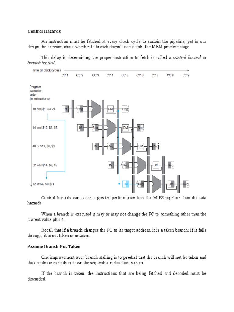 Branch Hazard.: Control Hazards | Download Free PDF | Computer Hardware | Computing