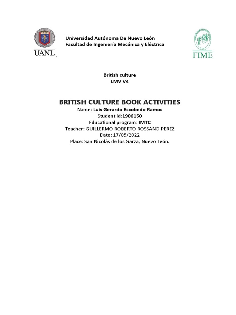 British Culture Study Guide | PDF | Foods | Cuisine