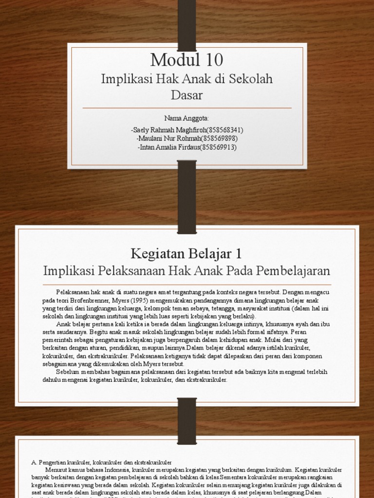 Modul 10 Pendidikan Anak Di SD | PDF