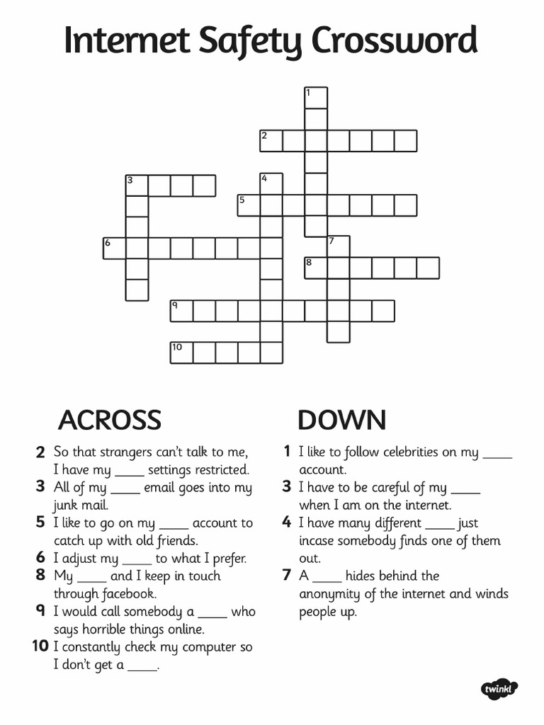Internet Safety Crossword | PDF