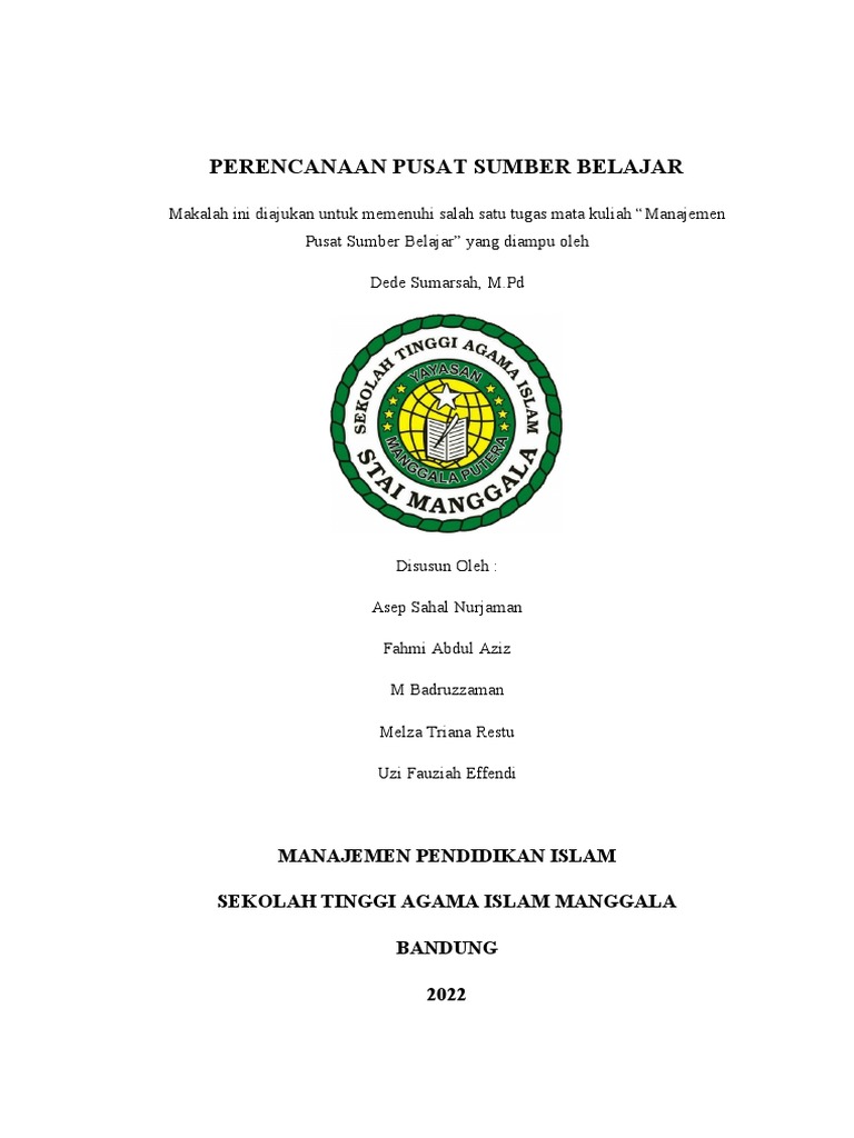 Perencanaan Pusat Sumber Belajar | PDF