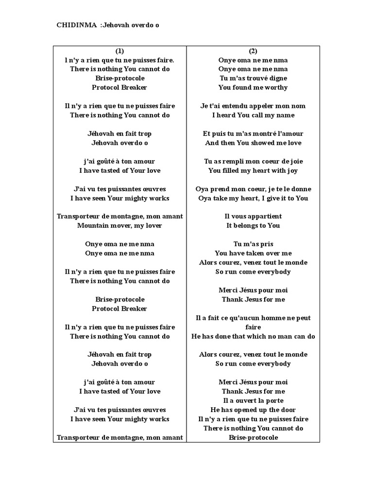 Chidinma Lyric | PDF