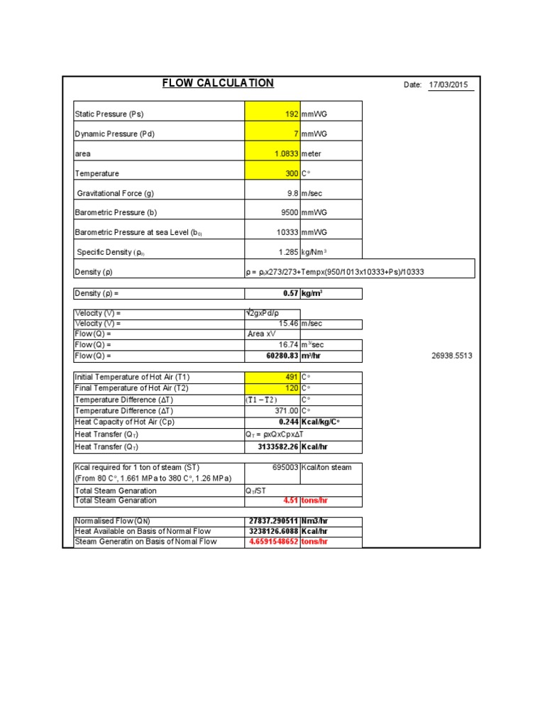 Steam Calculation On Basis of Flow-Temperature (1) 2222 | PDF | Fluid ...