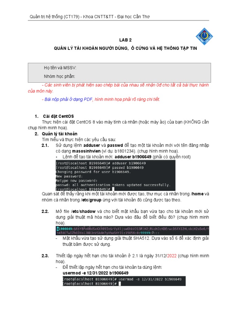 Bản Sao Của QTHT - Lab2!02!2021 - 2022 | PDF