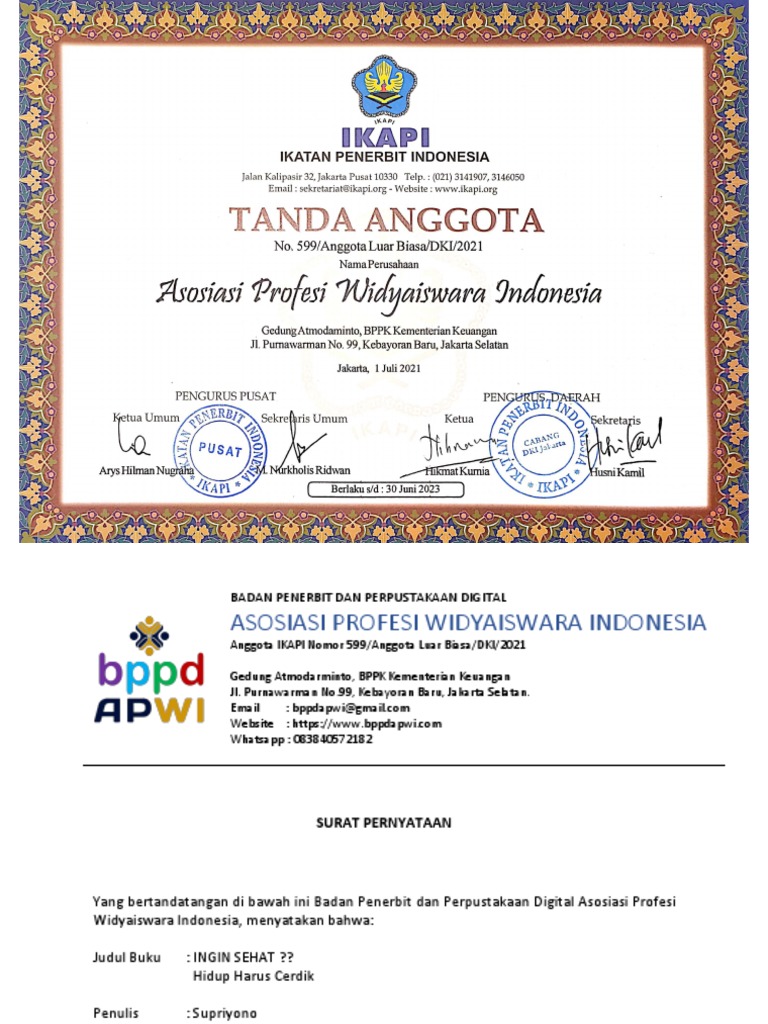 Supriyono e Book Ingin Sehat 2021 | PDF