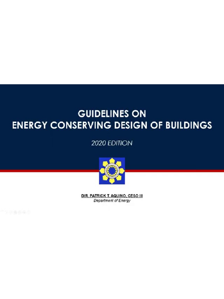 Guidelines On Energy Conserving Design of Buildings - Dir. Aquino | PDF