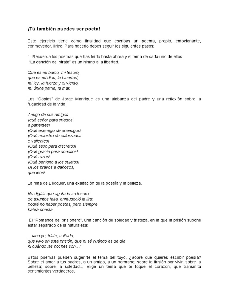 Escribe tu propio poema lírico | PDF