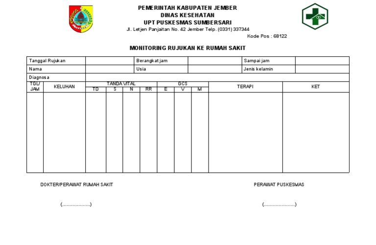 Lembar Observasi Rujukan Ke Rumah Sakit | PDF