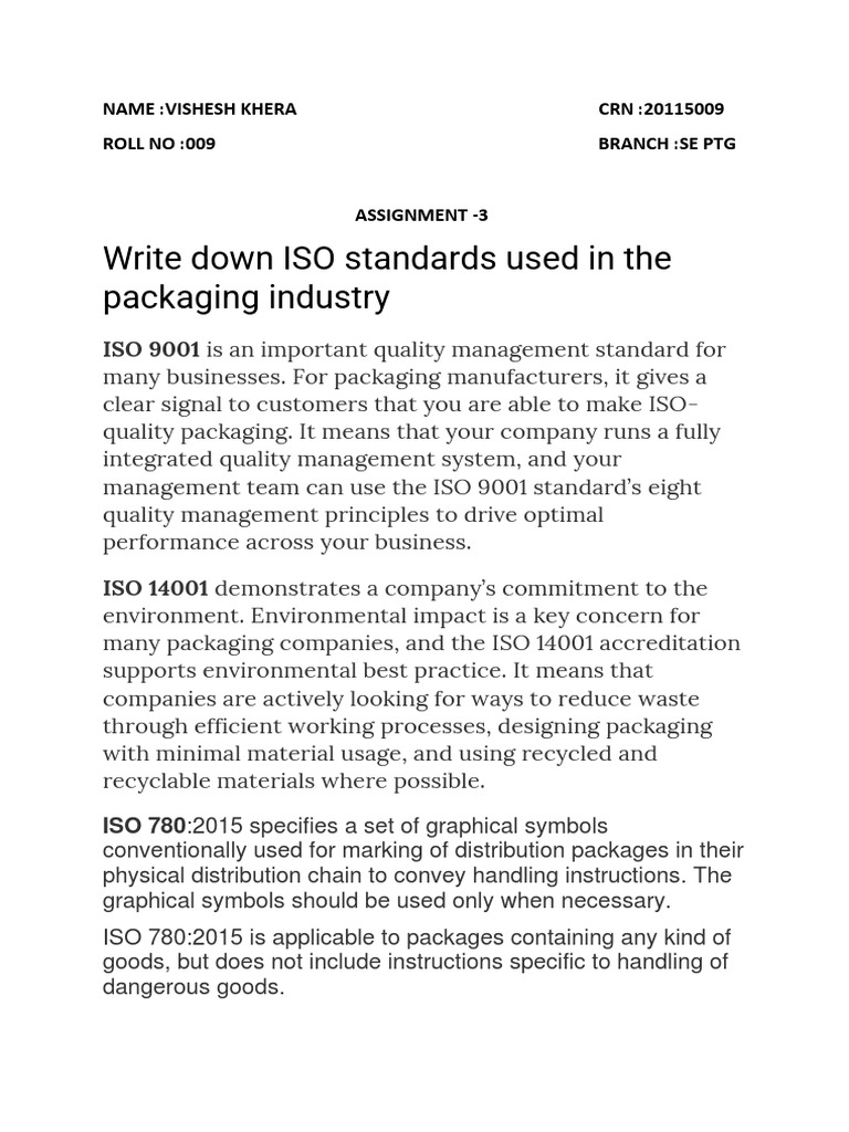 Ipc Assignment 5 | PDF | Packaging And Labeling | Quality Management