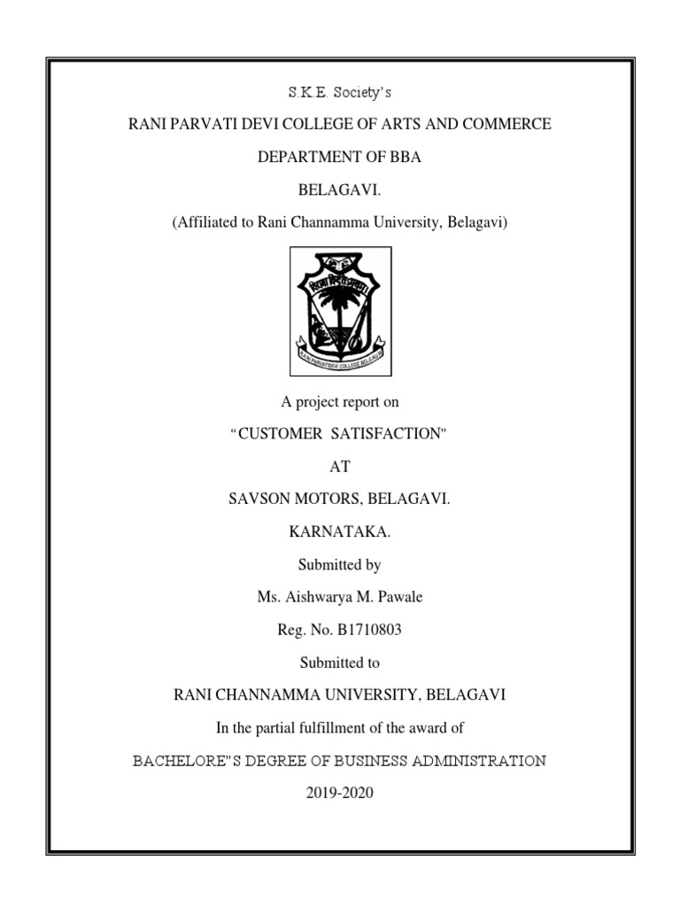 Main Project | PDF | Automotive Industry | Customer Satisfaction