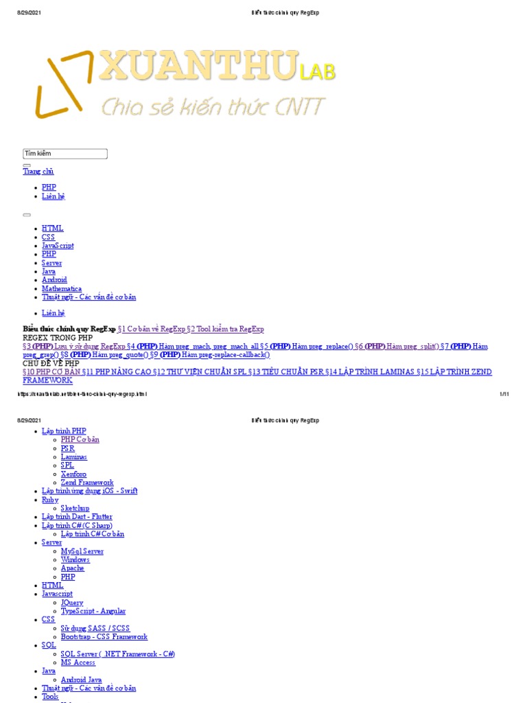 Biểu thức chính quy RegExp | PDF