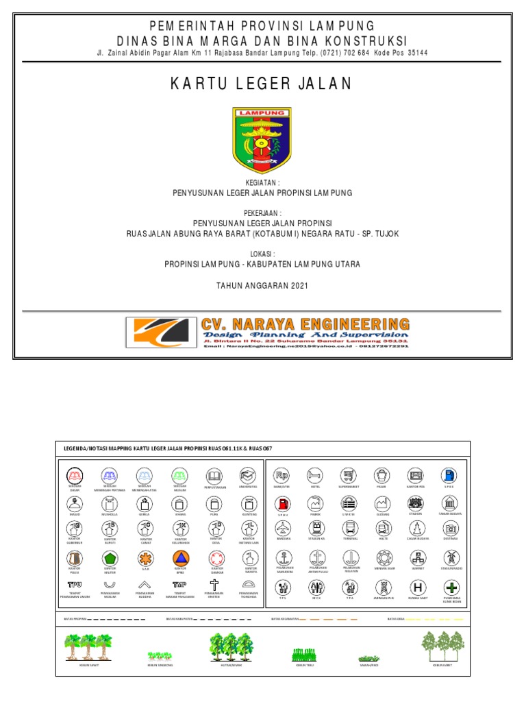 KARTU LEGER JALAN Jl. Abung Raya Barat & Negara Ratu - SP Tujok | PDF