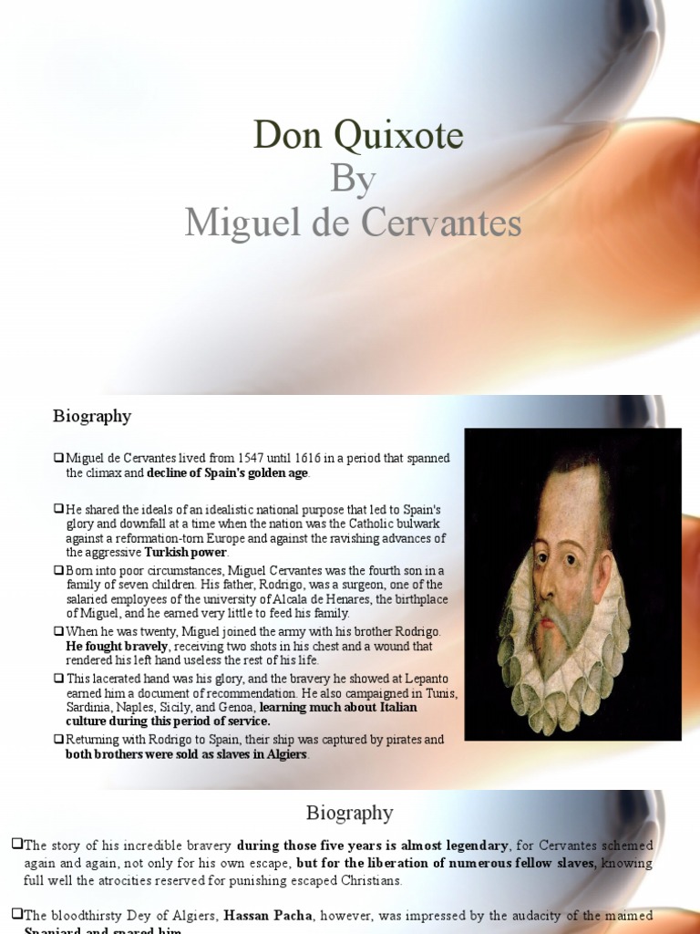 Cervantes: Life & Don Quixote | PDF | Don Quixote | Miguel De Cervantes
