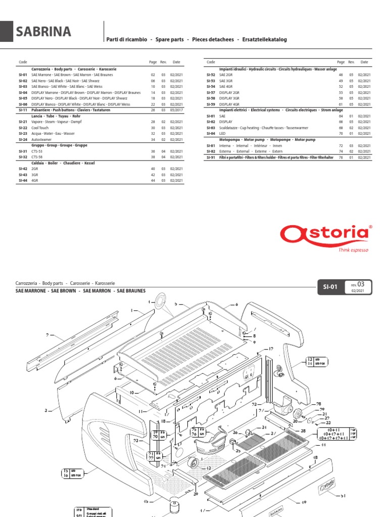 Spare Parts Catalog for SABRINA | PDF | Gases