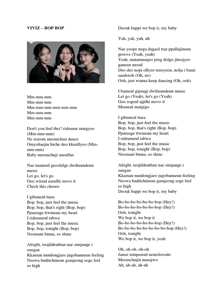 VIVIZ - Bop Bop Lyrics Overview | PDF