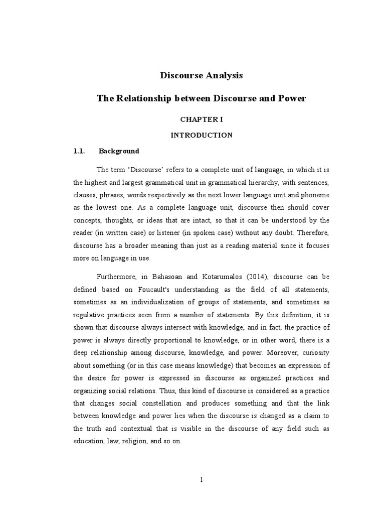 Discourse Analysis - The Relationship Between Discourse and Power | PDF | Power (Social And ...