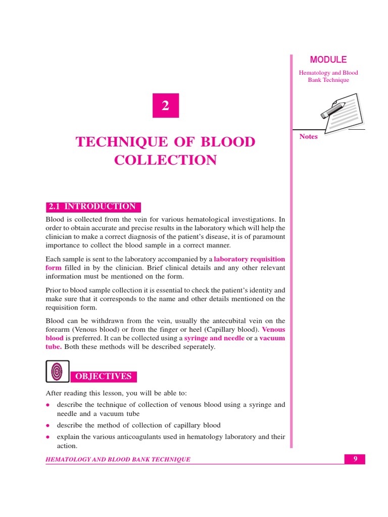 Technique of Blood Collection | PDF | Blood Plasma | Coagulation