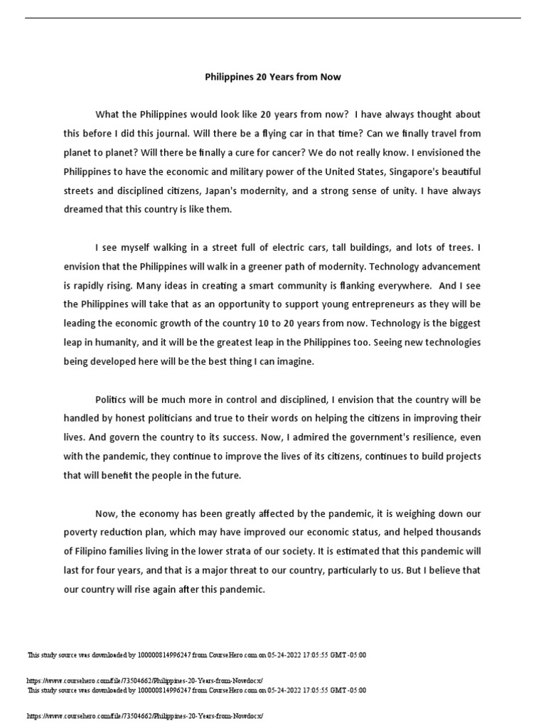 Philippines 20 Years From Now | PDF | Philippines | Economies