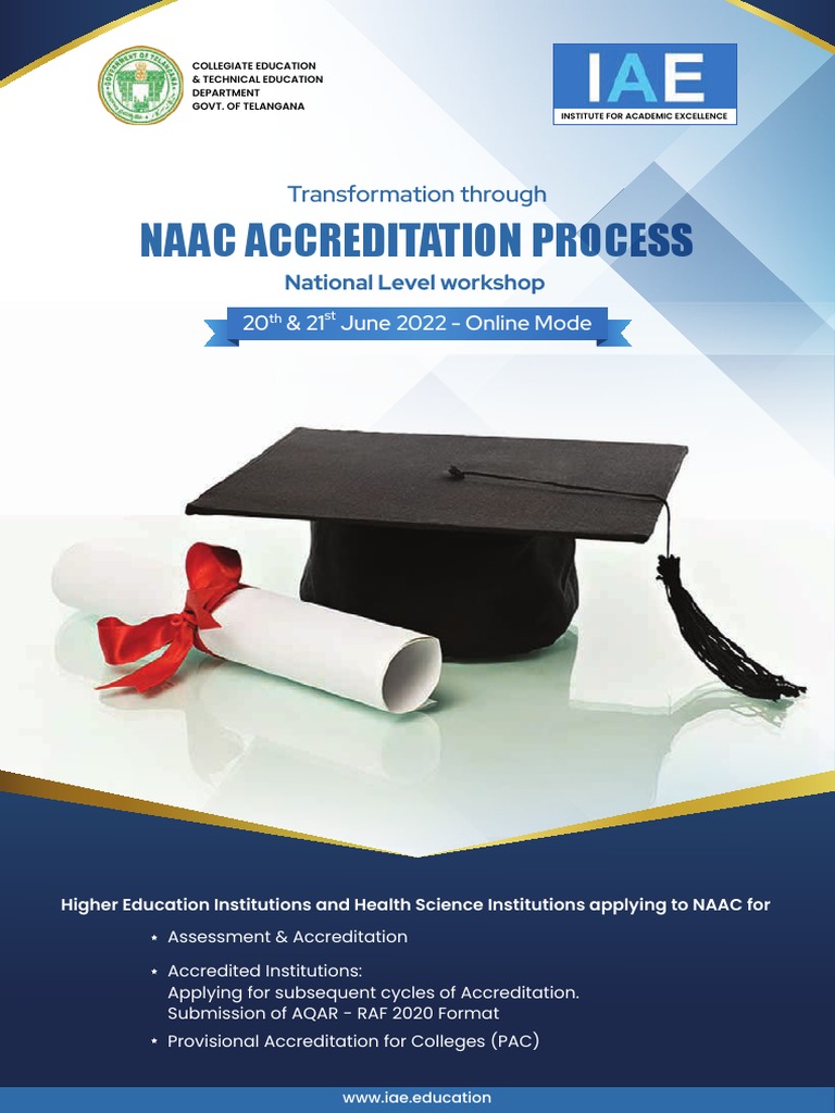 NAAC Workshop 2022 Brochure-IAE | PDF | Interdisciplinarity | Distance Education