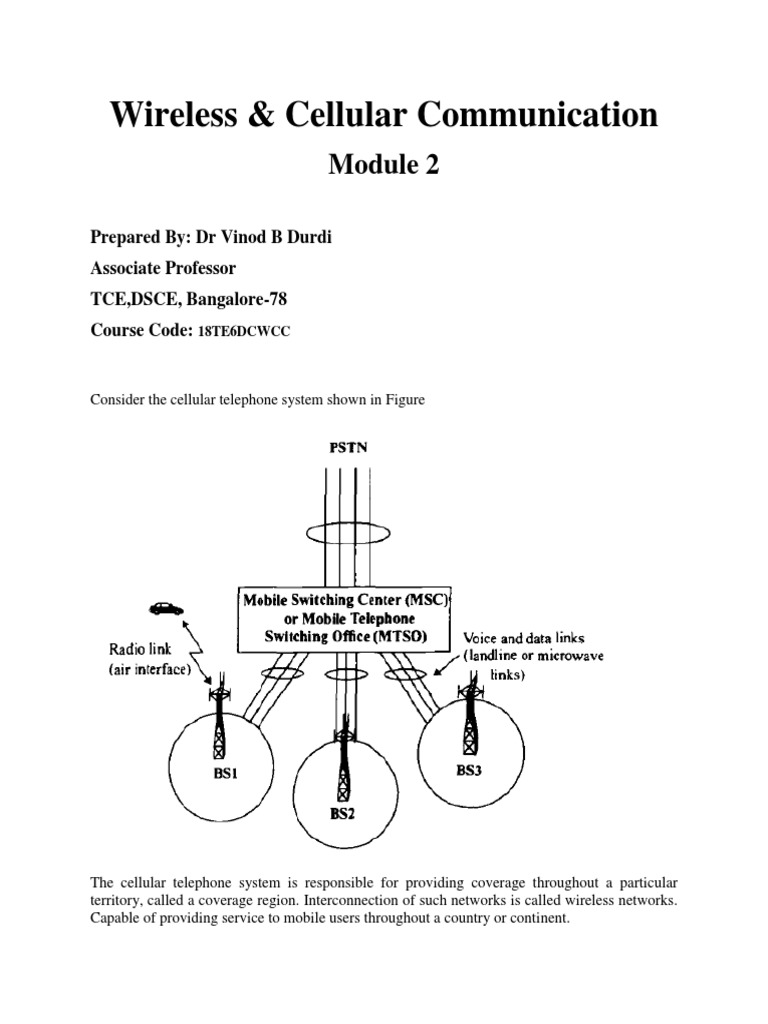 WCC VTU Module 2 Notes | PDF | Communication | Telecommunications Standards