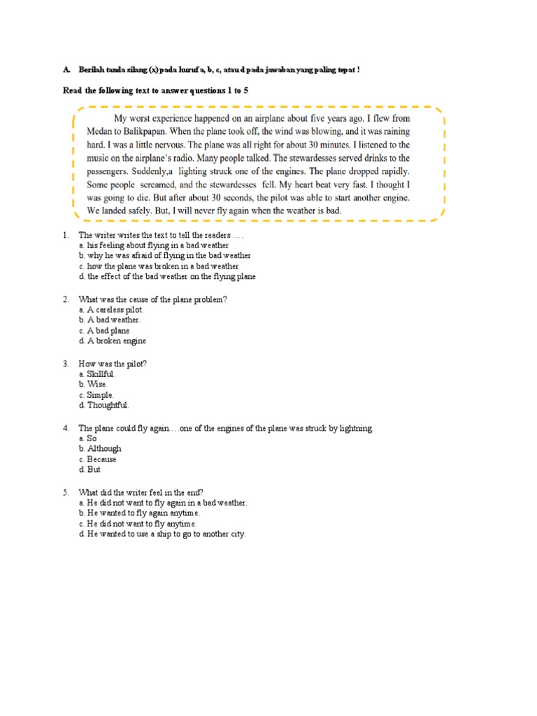 Multiple Choice English Test | PDF | Home & Garden