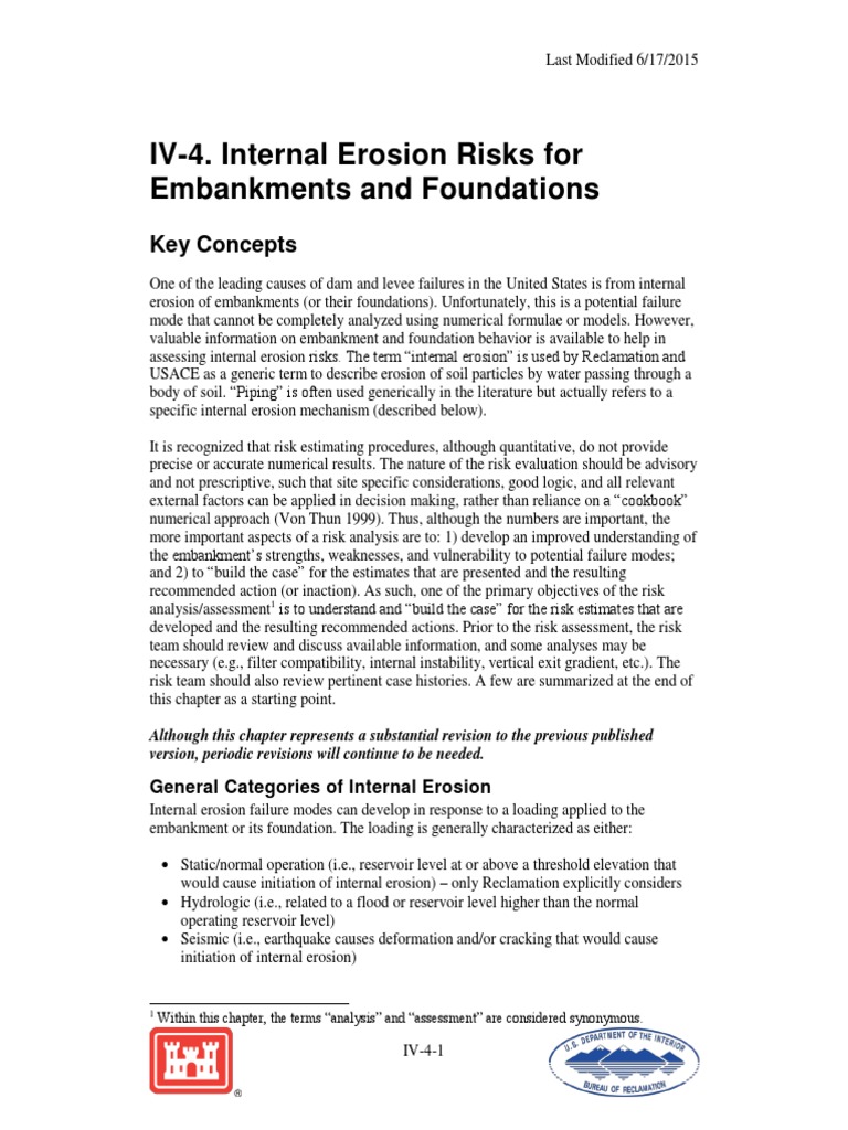 Internal Erosion Risks in Dams | PDF | Soil Mechanics | Geomorphology