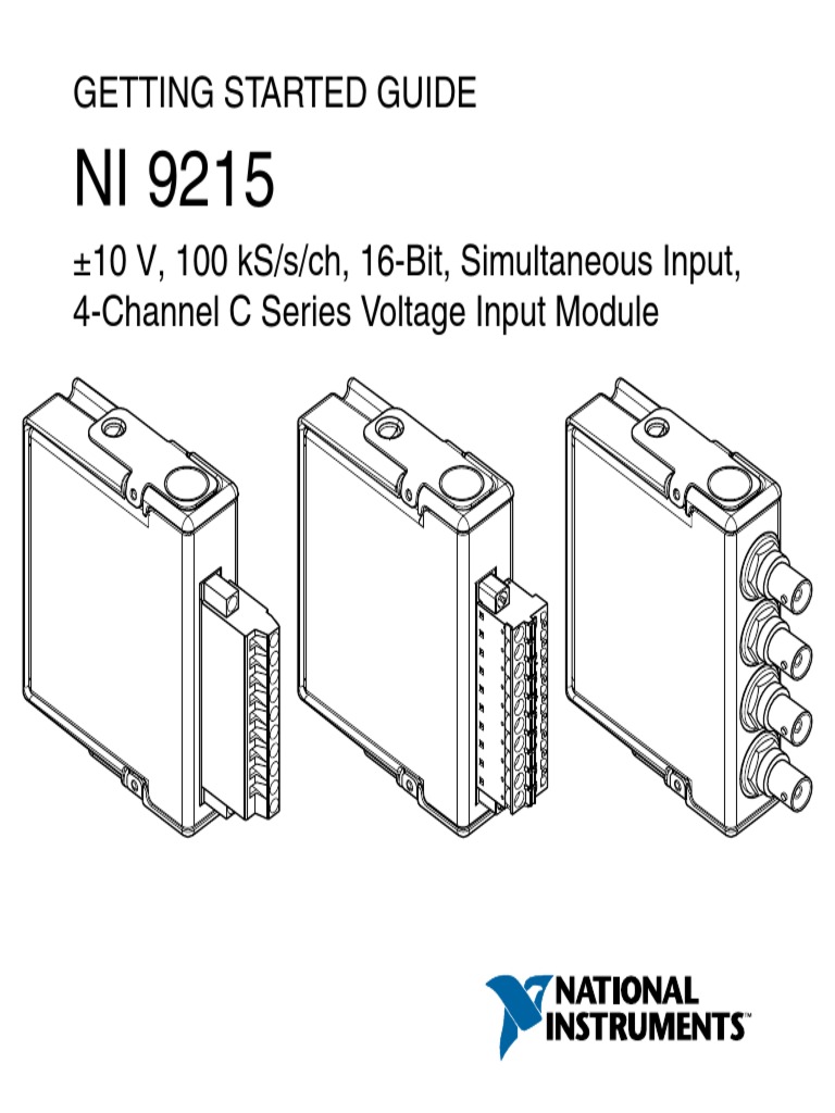 NI 9215 Getting Started Guide | PDF | Electromagnetic Compatibility ...