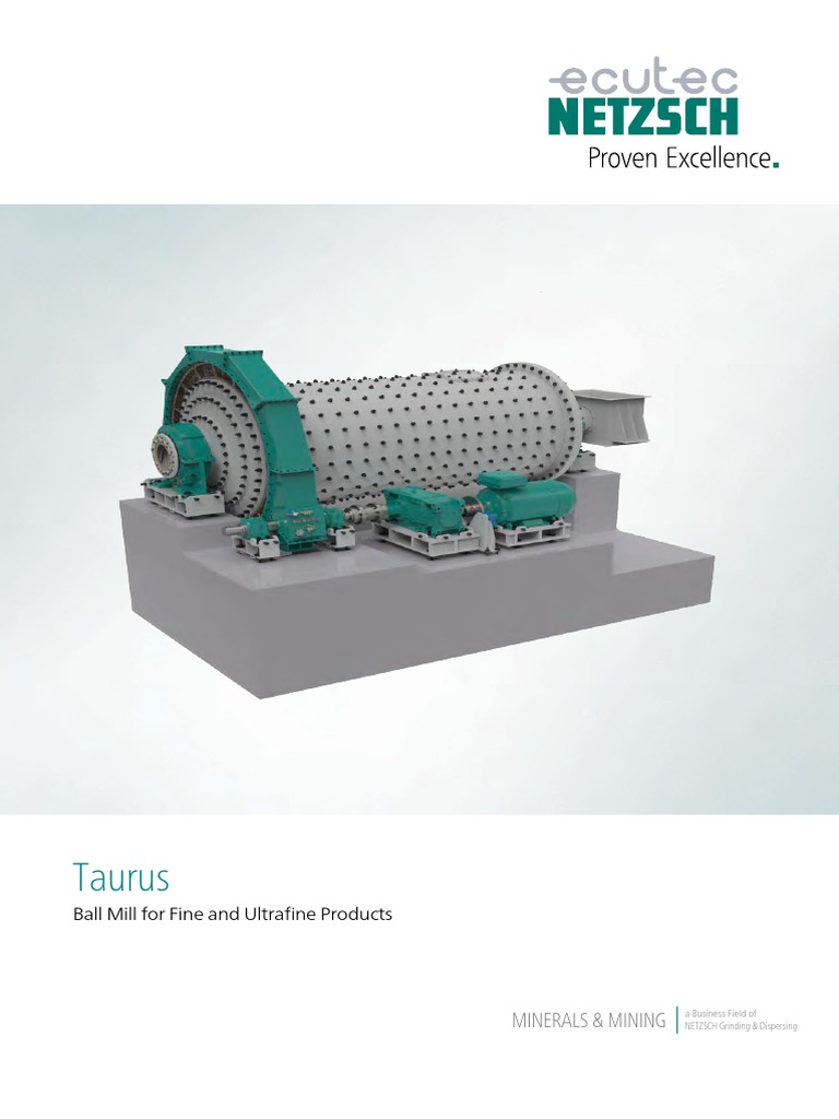 Taurus: Ball Mill For Fine and Ultrafine Products | PDF | Mill ...