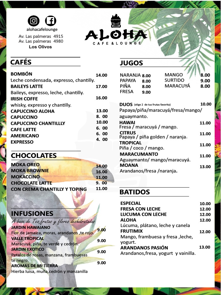 Aloha Cafe & Lounge | PDF | Hamburguesas | Ingredientes de comida