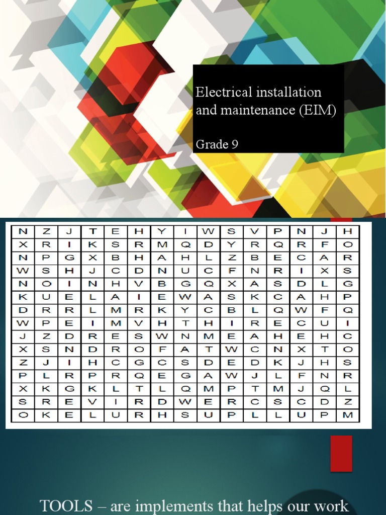 Electrical Installation and Maintenance (EIM) : Grade 9 | PDF