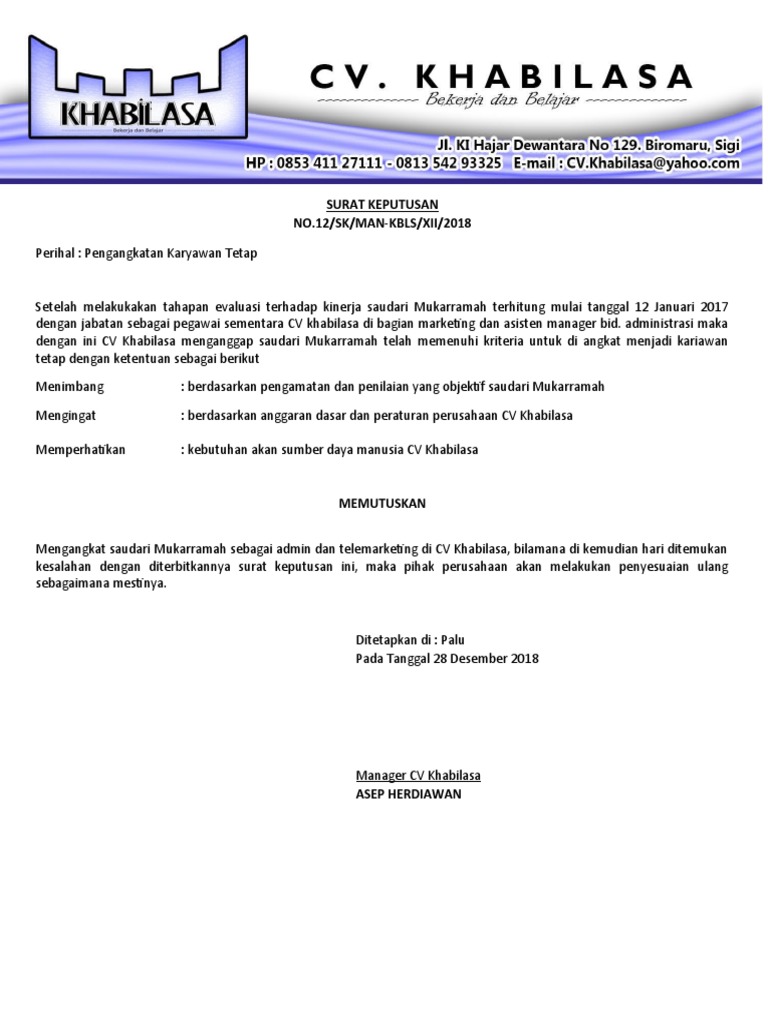 Surat Keputusan | PDF