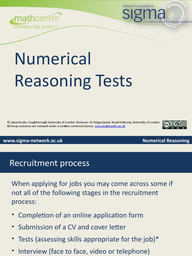 Numerical Reasoning Tests | PDF | Recruitment | Nuclear Power