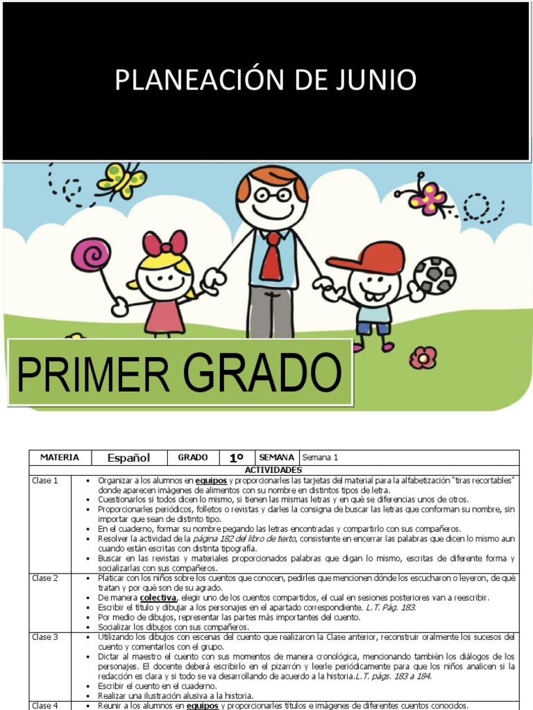 Planeación de Clases: Español 1º Junio | PDF | Cuentos | Puntuación