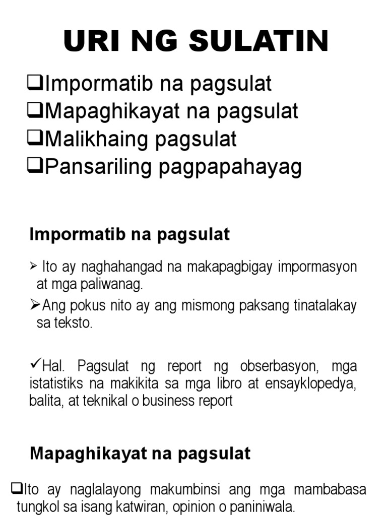 Uri NG Sulatin | PDF